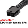 2X EPS 8 Pin Power Extension Cable ATX CPU 8 Pin Female to 8(4+4) Pin ...