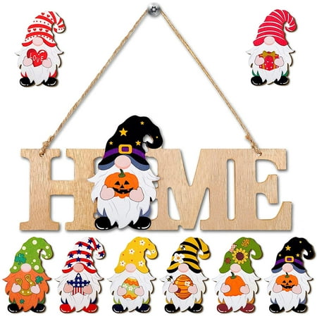 Halloween Interchangeable Gnomes Sign Seasonal Gnome Home Decor ...