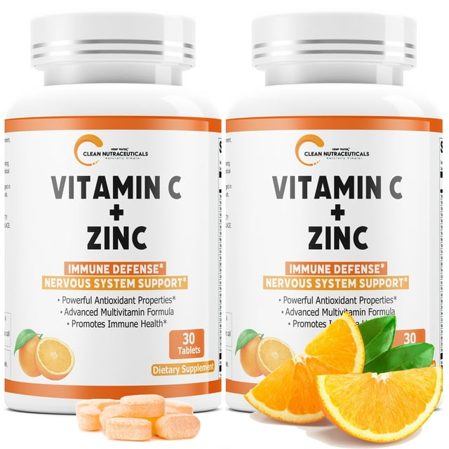 Vitamin C with Zinc (Infused w/ 25 Healthy Vitamins) Immune Support for Adults Kids - Zinc ...