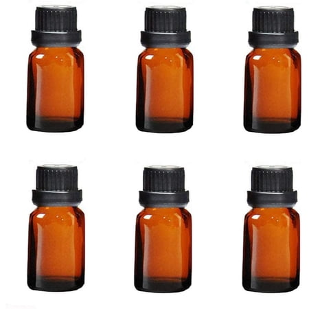6PC Empty Amber Glass Bottles Jars Vials ample Packing Dispenser ...