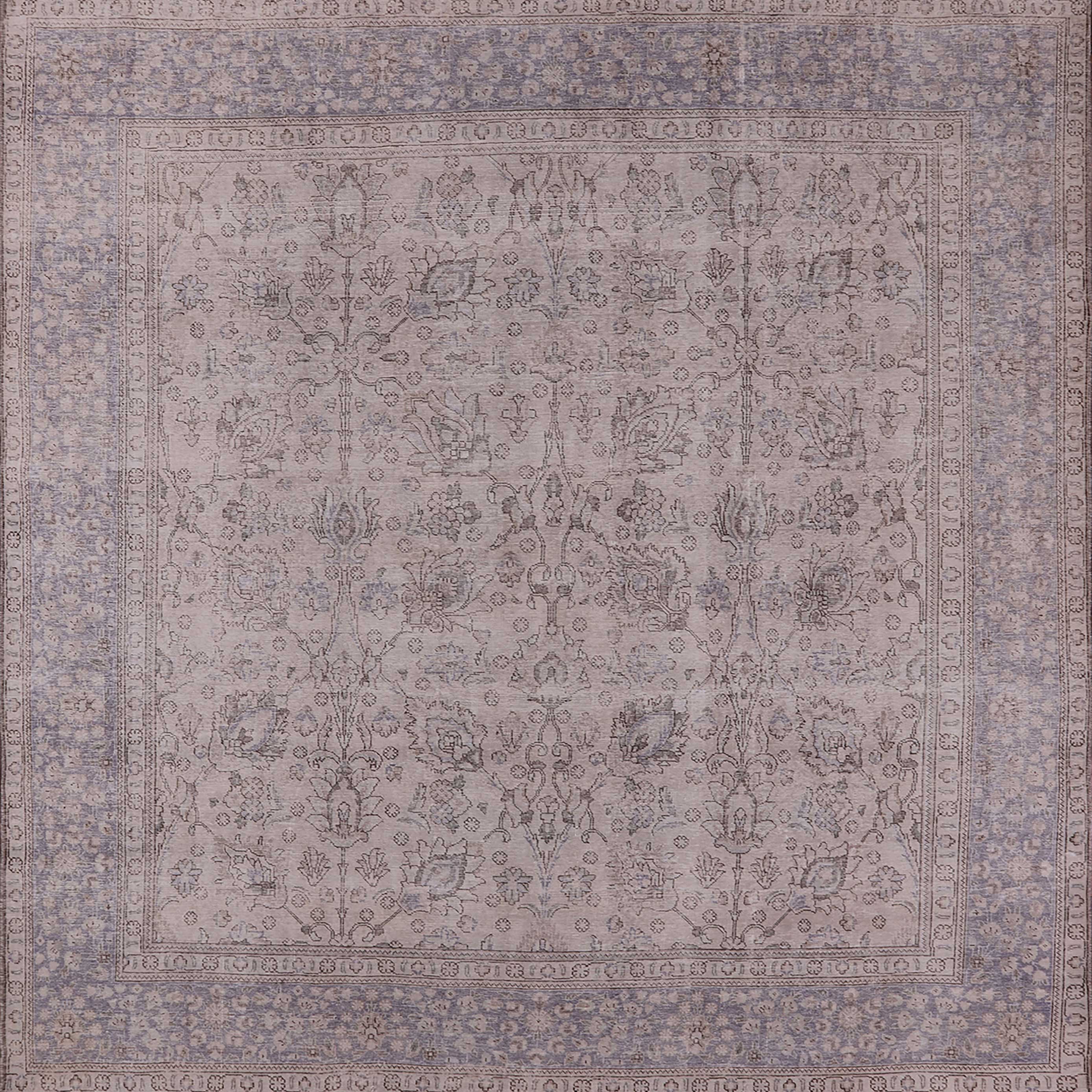 Ahgly Company Indoor Square Mid-Century Modern Rose Purple Oriental ...