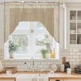 Brown Geometric Swag Valances for Windows, White Greek Key Design ...