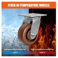 4"X2" High-Temp Nylon Heavy Duty Casters,2 Swivel Casters for Bakery ...