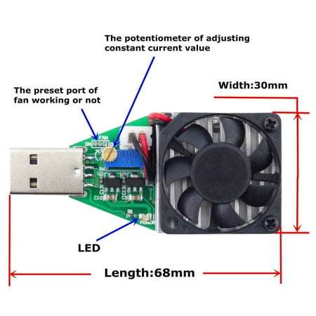 15W USB Load Resistor DC 3.7-13V Adjustable Constant Current Load ...