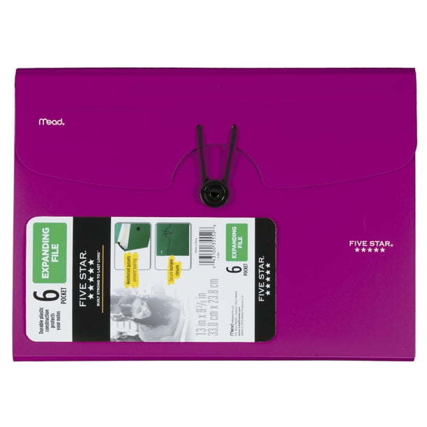 Five Star 6-Pocket Expanding File Organizer, Plastic Expandable Letter ... Five Star 6-Pocket Expanding File Organizer, Plastic Expandable Letter ...