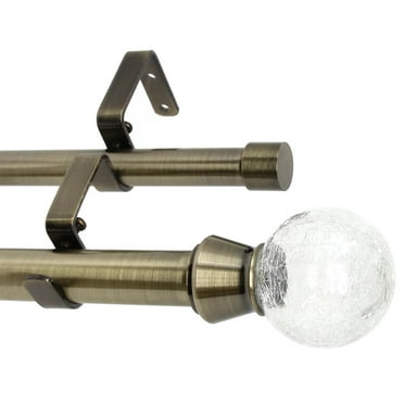 Somerset Knob 1" Double Drapery Rod & Hardware Set, 42"-120" Plated Oil ...