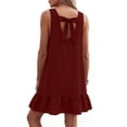 biudgviw Summer Dresses for Women Ruffle Hem Sleeveless Crewneck Tank ...