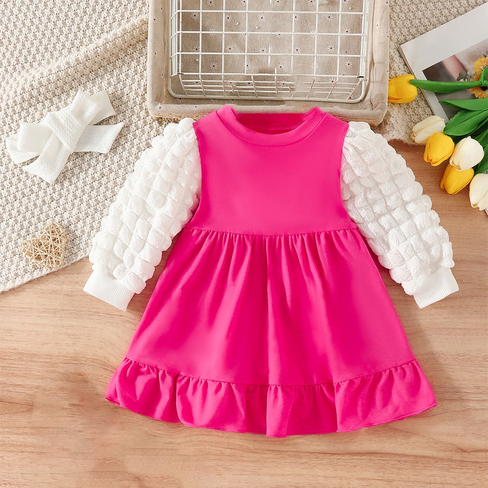 Click here for Styesk Baby Girl Clothes Toddler Bubble Sleeve Ruf... prices