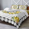 4 Piece Duvet Cover Set Cal king, Farmhouse Lemon Fruit Floral Soft ...