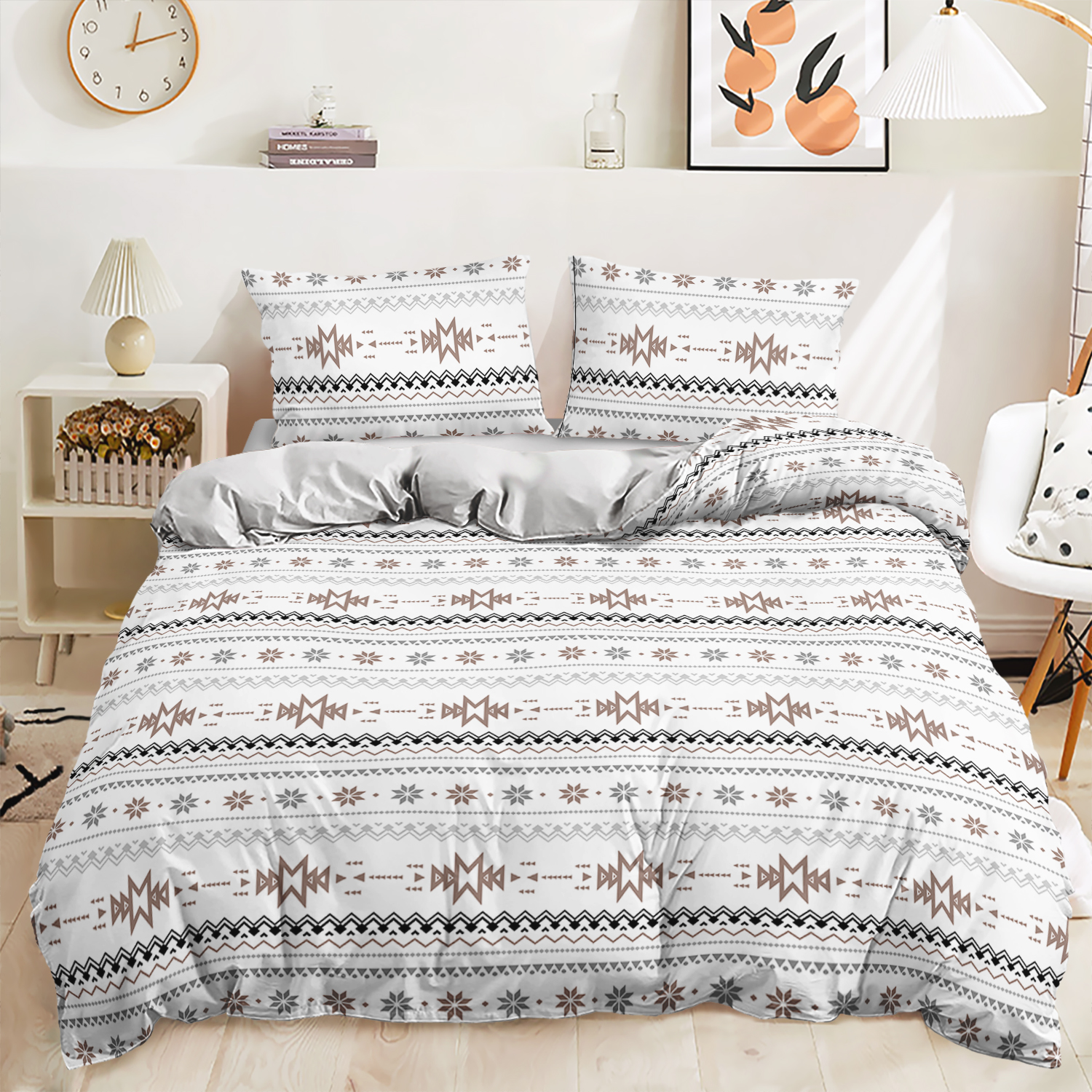 Hosima 3-Piece 3D Digital Duvet Cover With Pattern Composed Of Multiple ...