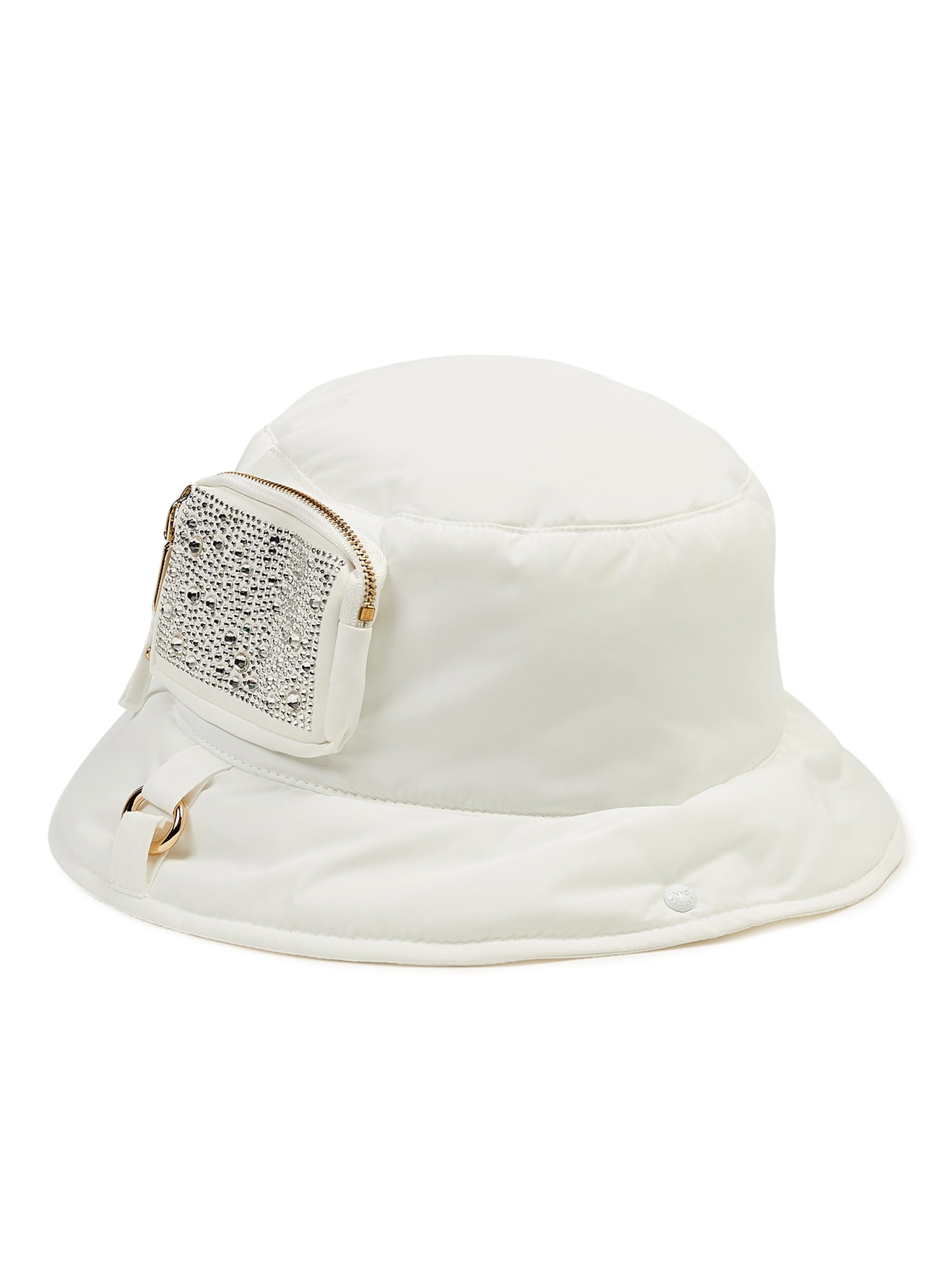 Madden NYC Women’s Puffer Bucket Hat with Chain Detail - Walmart.com
