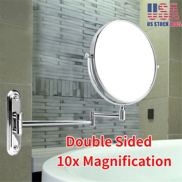Folding Magnifying Vanity Makeup Cosmetic Mirror Wall Mounted Bathroom ...