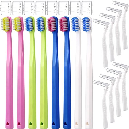 8 Pieces V-Shaped Orthodontic Toothbrushes Soft Bristle with 8 Pieces L ...