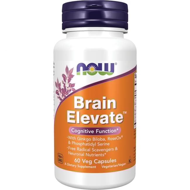 NOW Foods Brain Elevate Supplement, 120 Veg Capsules for Cognitive ...