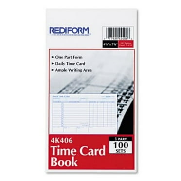 Rediform, Red4K406, Daily Time Clock Cards, 100 Per Pad, White ...