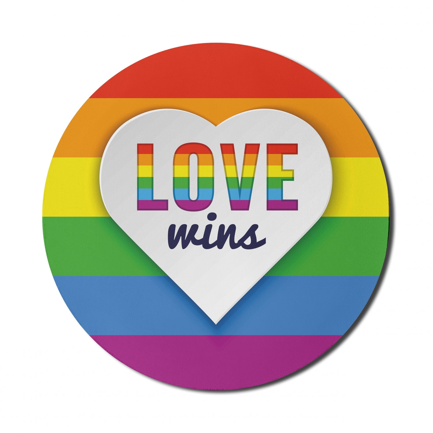 Pride Mouse Pad for Computers, Rainbow Flag with Stripes Heart with ...