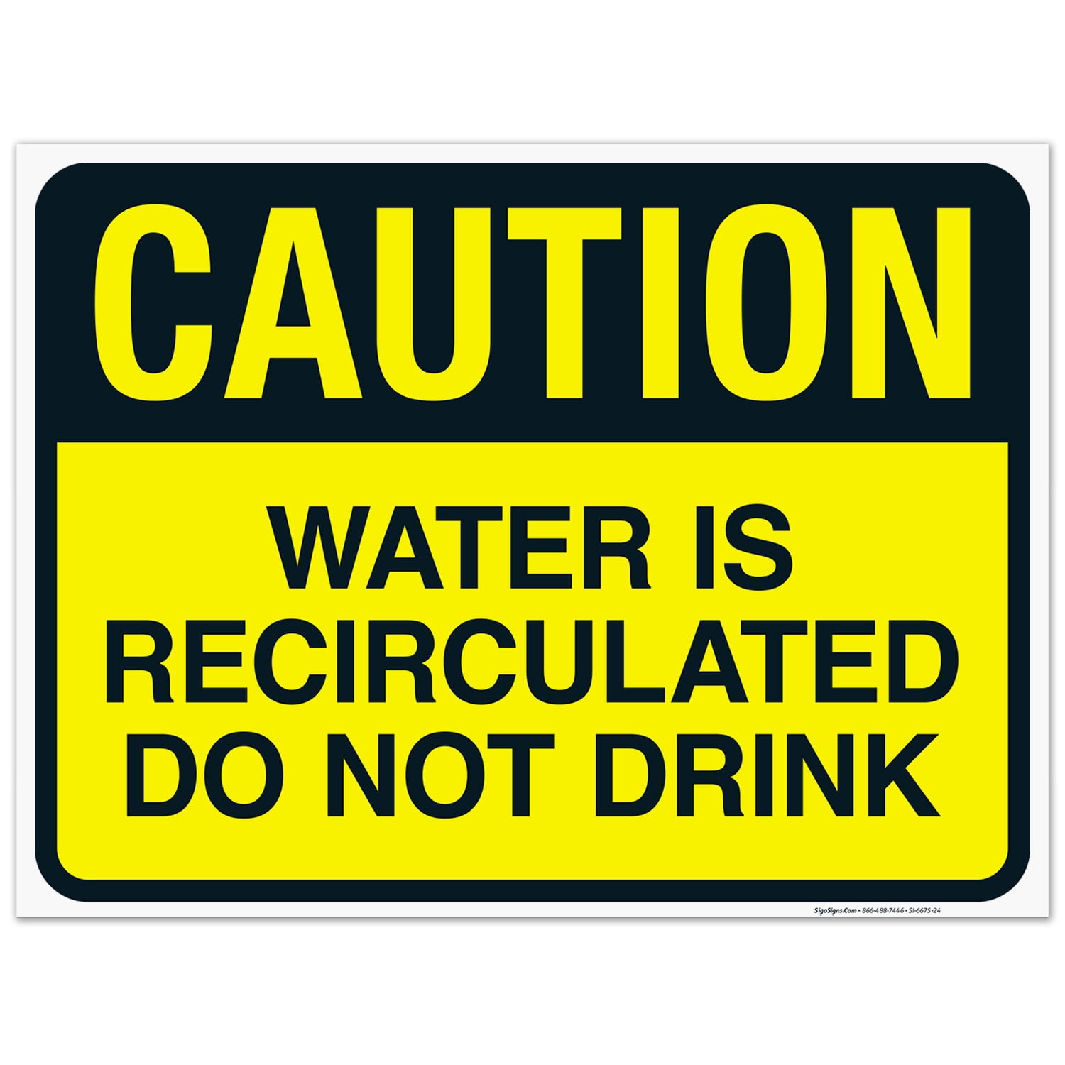 Water Is Recirculated Do Not Drink Sign, Pool Sign, - Walmart.com