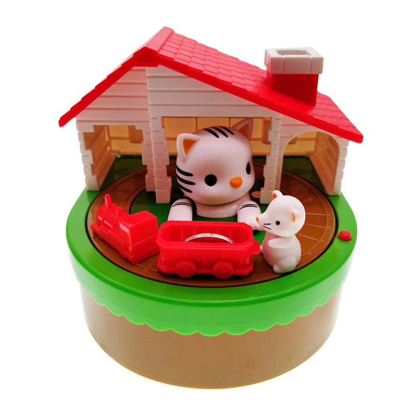 Diseño de dibujos animados de gato y ratón de Coin Bank para niños ...