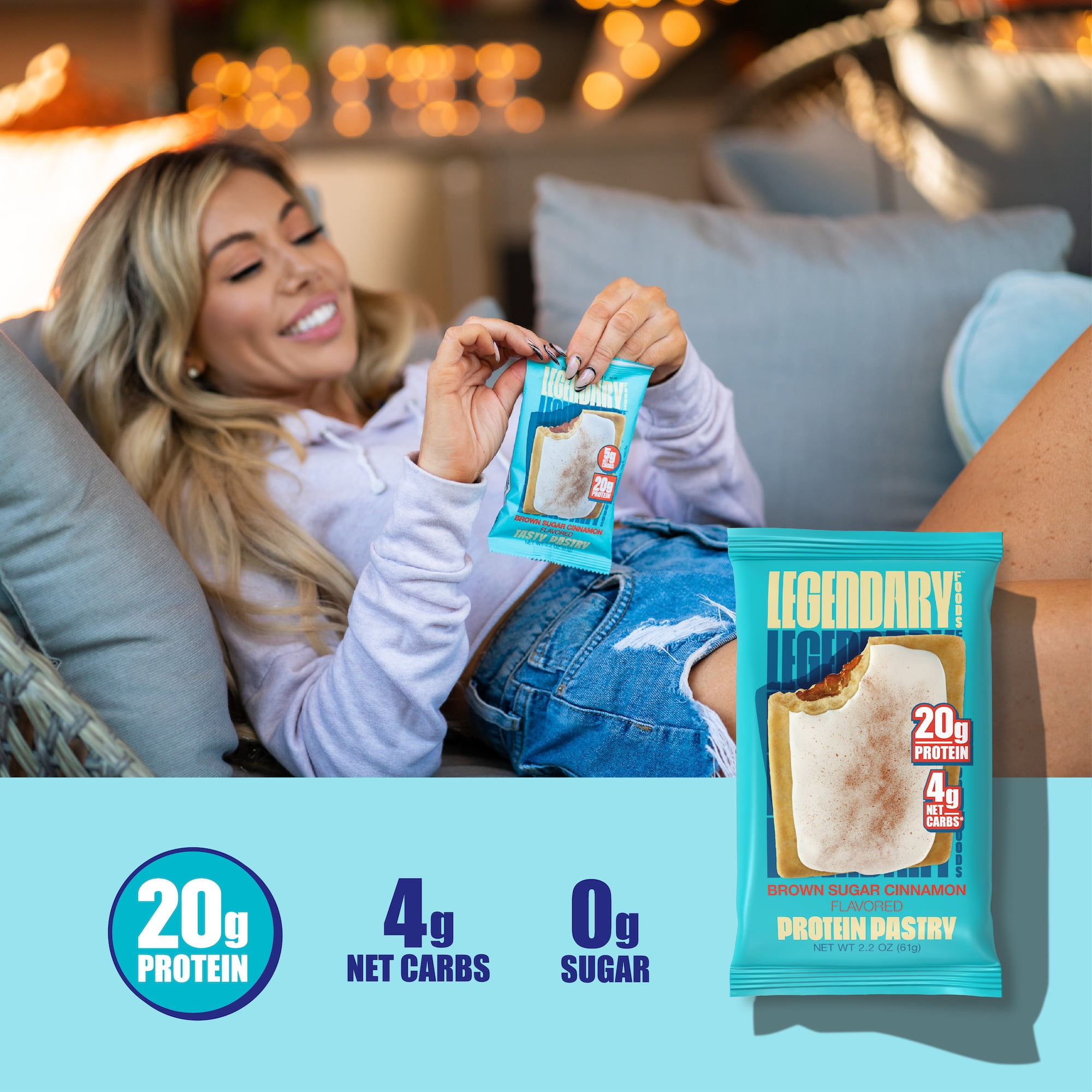 Legendary Foods Protein Pastry, Brown Sugar Cinnamon, 2.2oz Glten Free ...