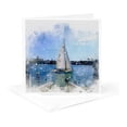 3drose, Calm Image of Watercolor Sailboat on the Inlet Waters Art, 6 ...