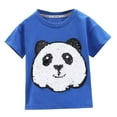 Boy Tiger Panda T Shirt Glitter Color Changing Graphic Kids Short ...