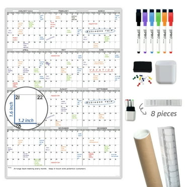 18" x 24" Erasable Undated One Month Laminated Wall Calendar Monthly ...