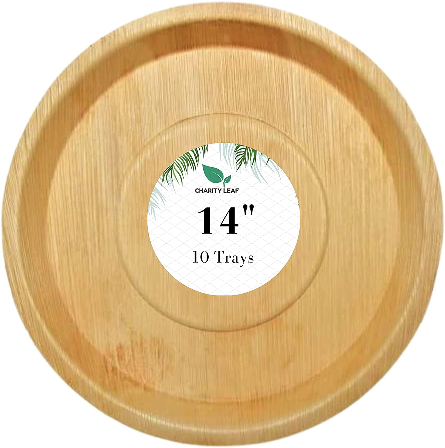 Di po able Palm Leaf Deep Platt Like Bamboo Round Platt S ving Tray ...