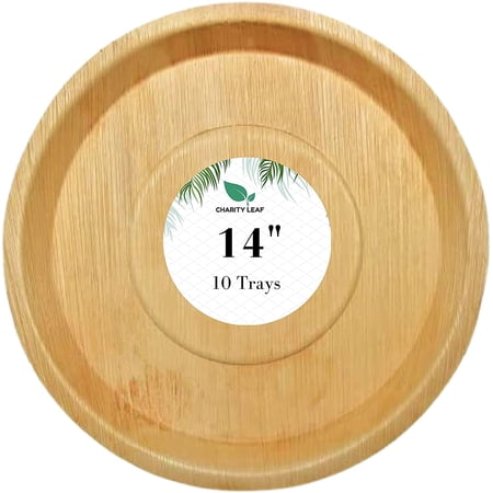 Di po able Palm Leaf Deep Platt Like Bamboo Round Platt S ving Tray ...