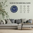 JoFomp Quartz Modern Glow In The Dark Indoor Wall Clock, Silent ...