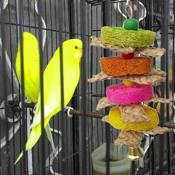 Peggybuy Parrot Bird Pet Hanging Swing Bird Corn Husk Chewing Bite ...