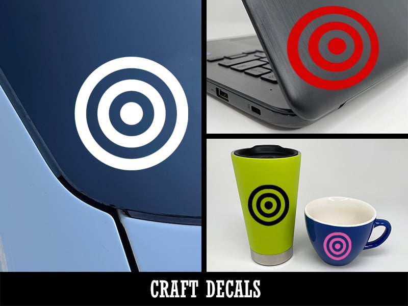 Bullseye Target Craft Vinyl Indoor Outdoor Decal Sticker - Tan - 4 Inch ...