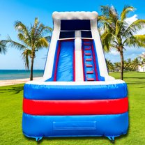 Pogo Bouncy House Crossover Kids Big Inflatable Water Slide, Rainbow ...