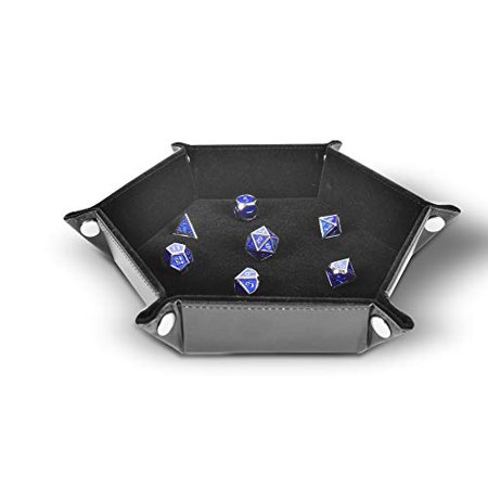 RNK Gaming Folding Hexagon Dice Tray PU Leather and Black Velvet for ...