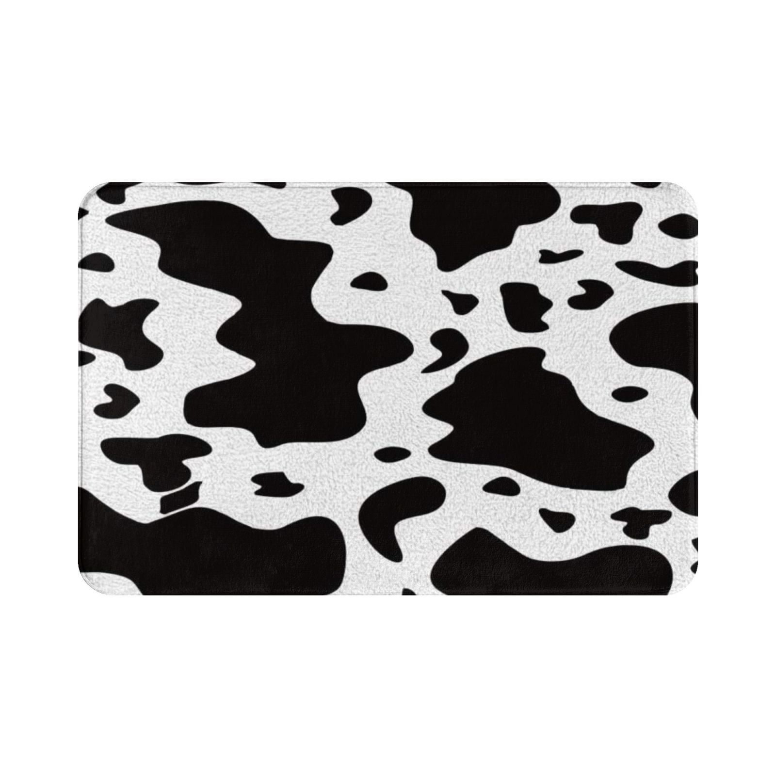 Cowhide Bath Mat Rustic Farm Animal Black White Milk Cow Print Vintage ...