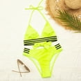 Rattoyy Womens High Waisted Bikini Sets New Solid Color Split Bikini