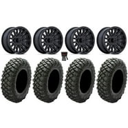 MSA Milled Flash 20" UTV Wheels 33" MotoHavok Tires Can-Am Maverick X3 ...