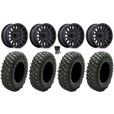 MSA Milled Flash 20" UTV Wheels 33" MotoHavok Tires Can-Am Maverick X3 ...