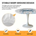 Blue Crab Coastal Round Table Cover, Summer Starfish Beach Shell Coral ...