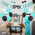 One Cool Dude 1st Birthday Decorations, Black Teal Blue Baby Boy First ...