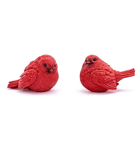 Napco - Red Glitter Cardinal Figurines - 2 Assorted Poses - Walmart.com