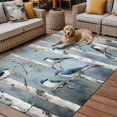 Birds Outdoor Rug, Birch Tree Non-Slip Area Rugs Carpet Breathable ...