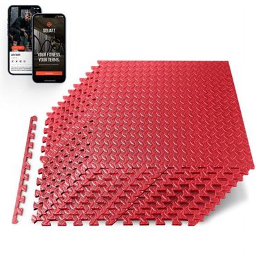 SQUATZ Thick Puzzle Exercise Mat 50 Pcs EVA Foam Interlocking Tiles for ...
