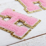 3 Pack Chenille Iron On Glitter Varsity Letter "H" Patches - Pink ...