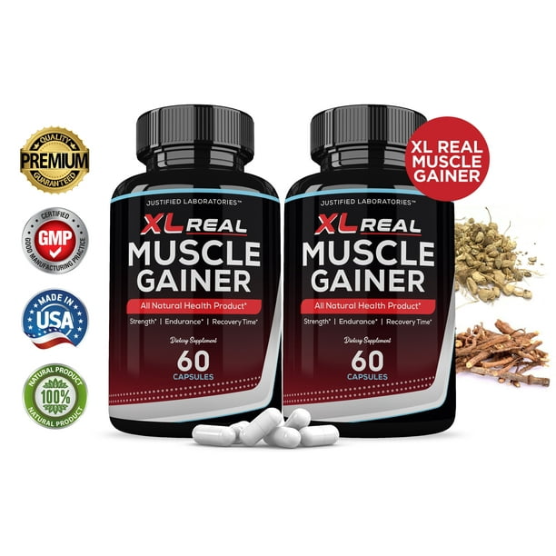(2 Pack) XL Real Muscle Gainer Men’s Health Supplement 1484mg 120 ...