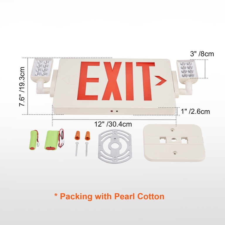 Led Exit Signemergency Light Combo W Battery Backup