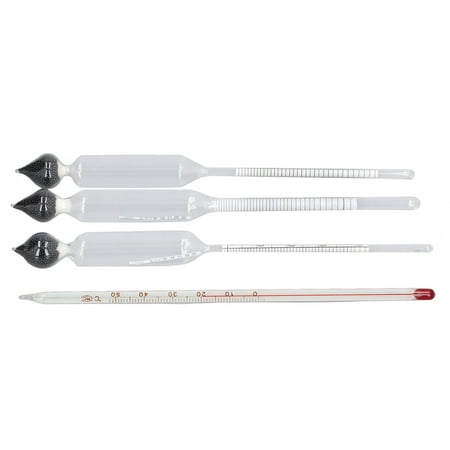 EOTVIA 3PCS Household Alcohol Hydrometer Concentration Meter With 1PC Thermometer Glass Cylinder ...