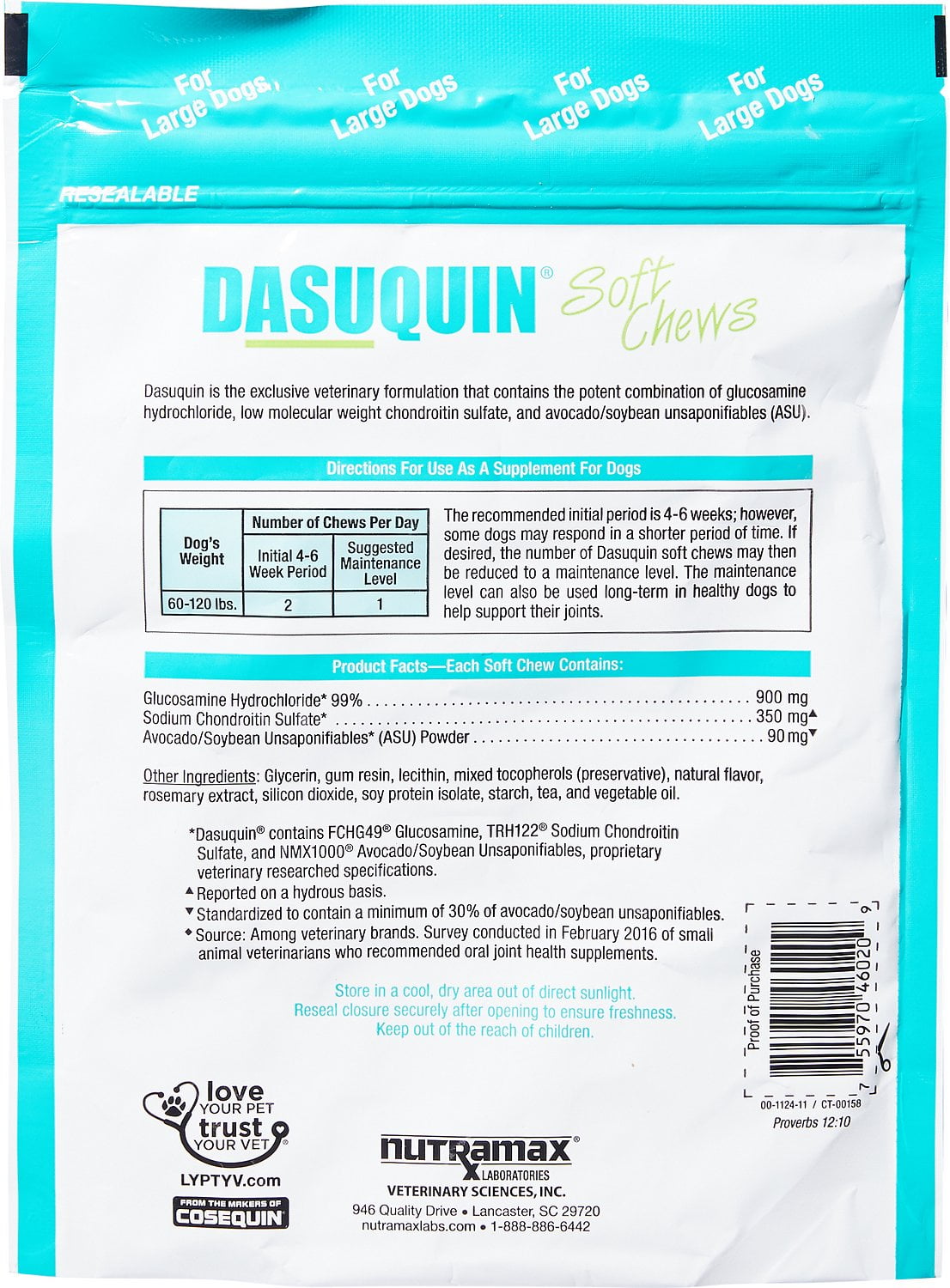 Nutramax Laboratories Dasuquin Joint Health Supplement For Large Dogs ...