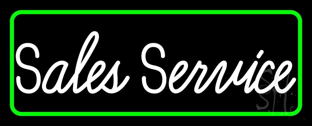 Sales Service Cursive LED Neon Sign 10 x 24 - inches, Clear Edge Cut ...