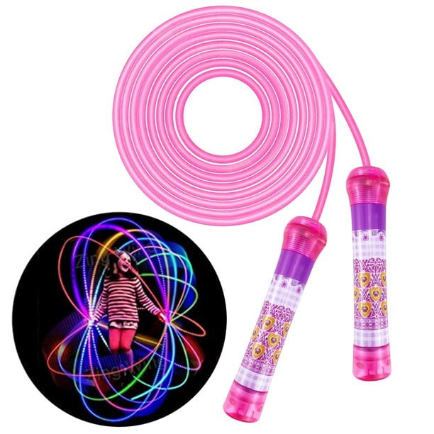Led Jump Rope for Girls Kids - Flashing Colorful Exercise Jump rope ...