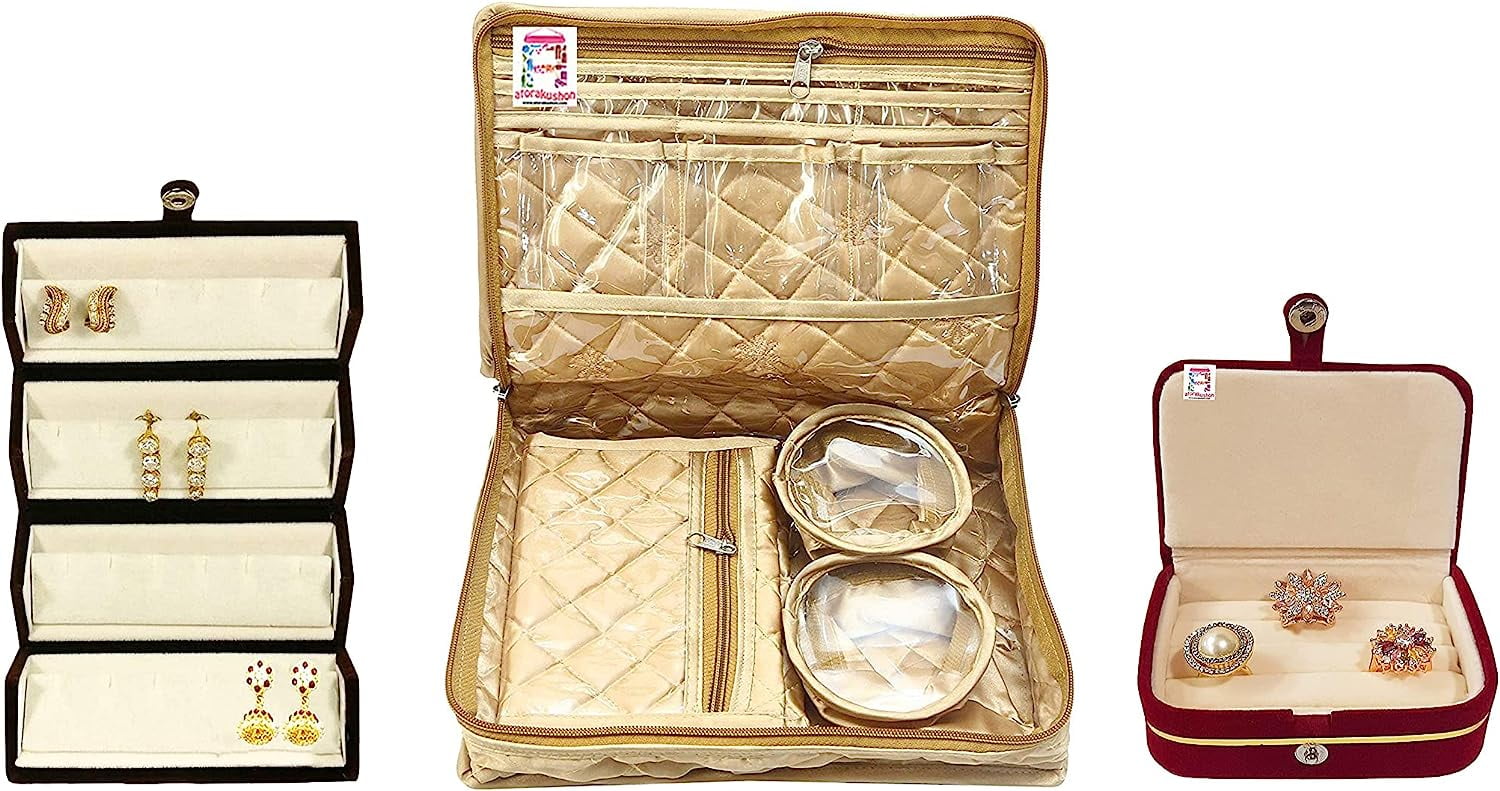 atorakushon Combo Pack Satin Golden Bangle Chain Necklace Jewelry ...